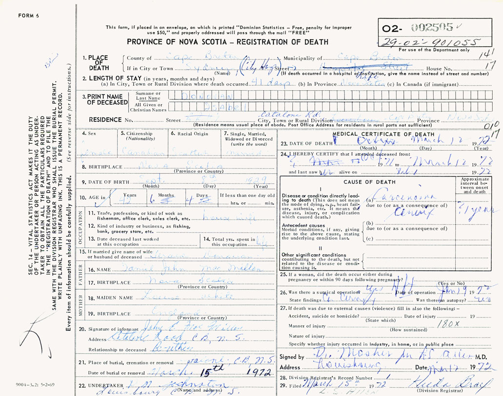 Nova Scotia Archives - Nova Scotia Births, Marriages, and Deaths
