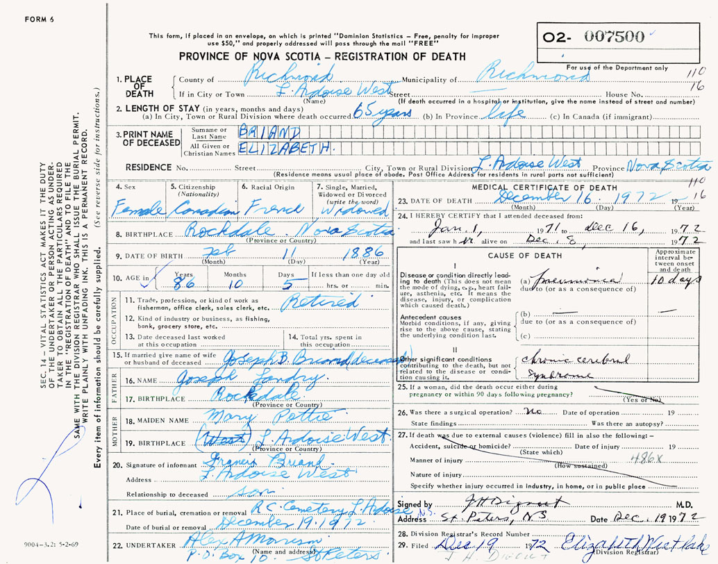 Nova Scotia Archives - Nova Scotia Births, Marriages, and Deaths