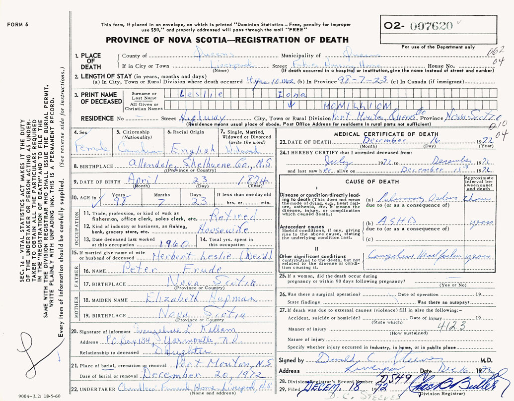 Nova Scotia Archives - Nova Scotia Births, Marriages, and Deaths