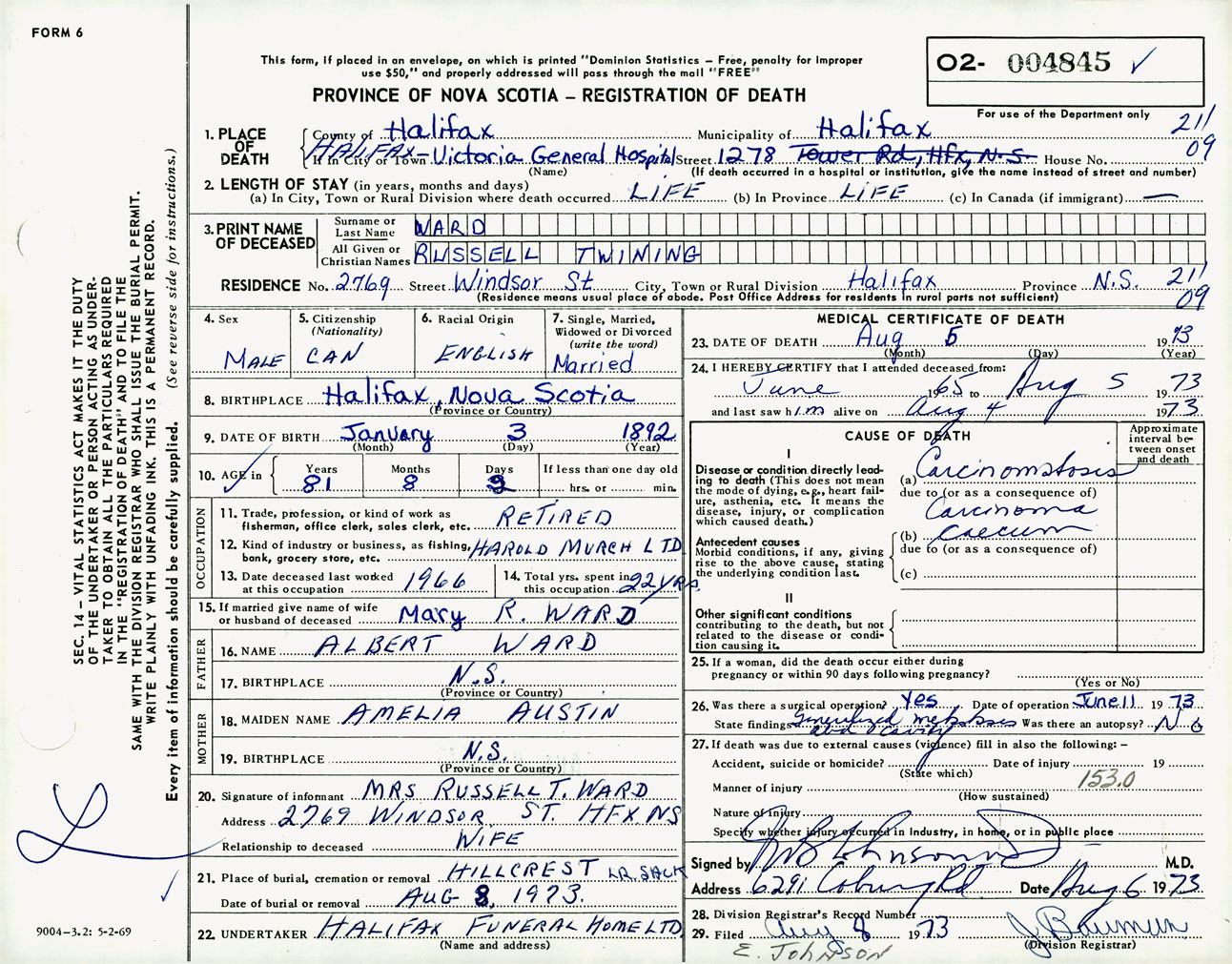 Nova Scotia Archives - Nova Scotia Births, Marriages, and Deaths