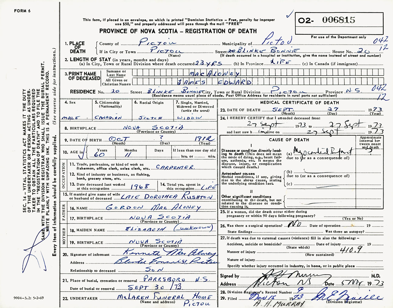 Nova Scotia Archives - Nova Scotia Births, Marriages, and Deaths