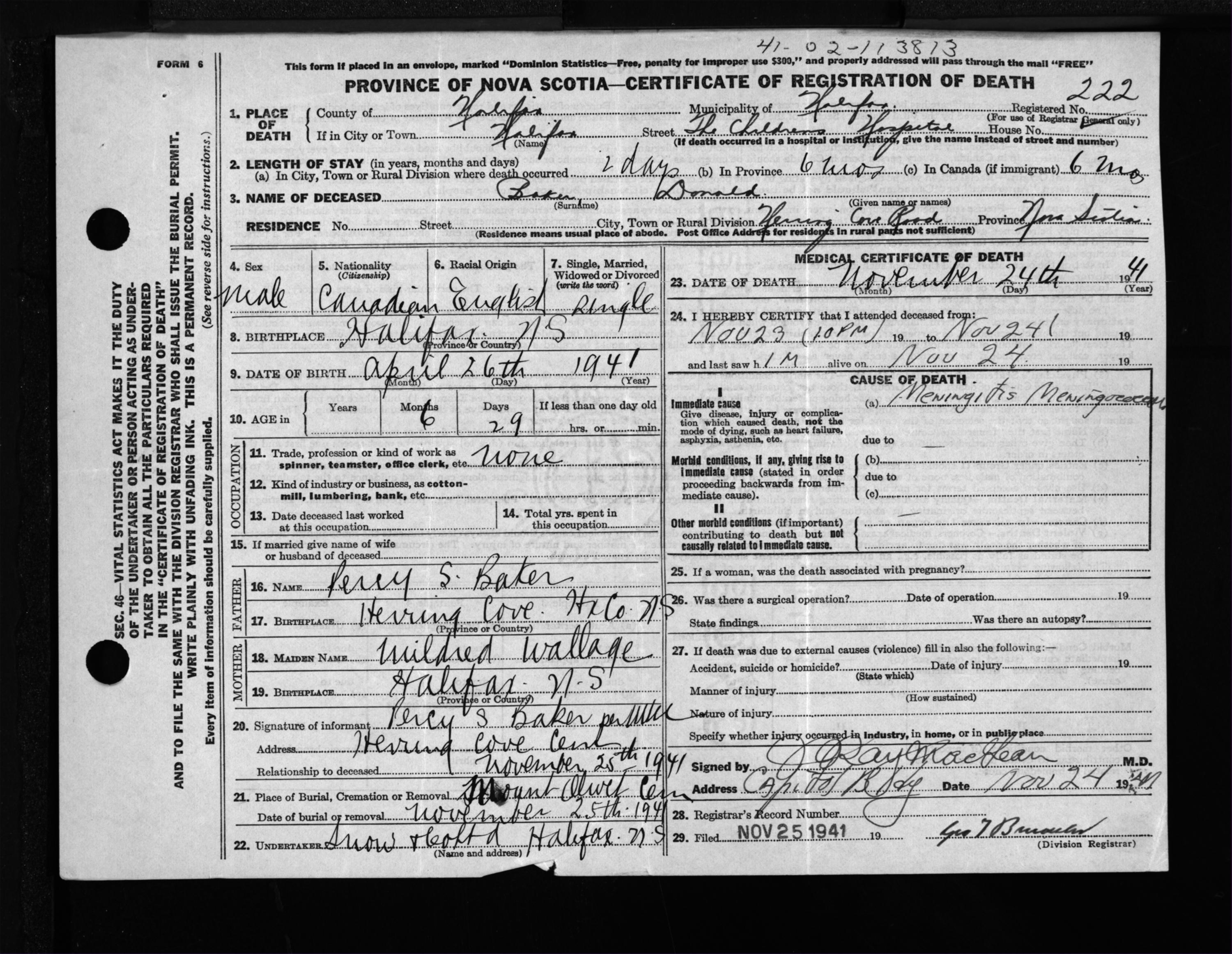 Nova Scotia Archives - Nova Scotia Births, Marriages, and Deaths