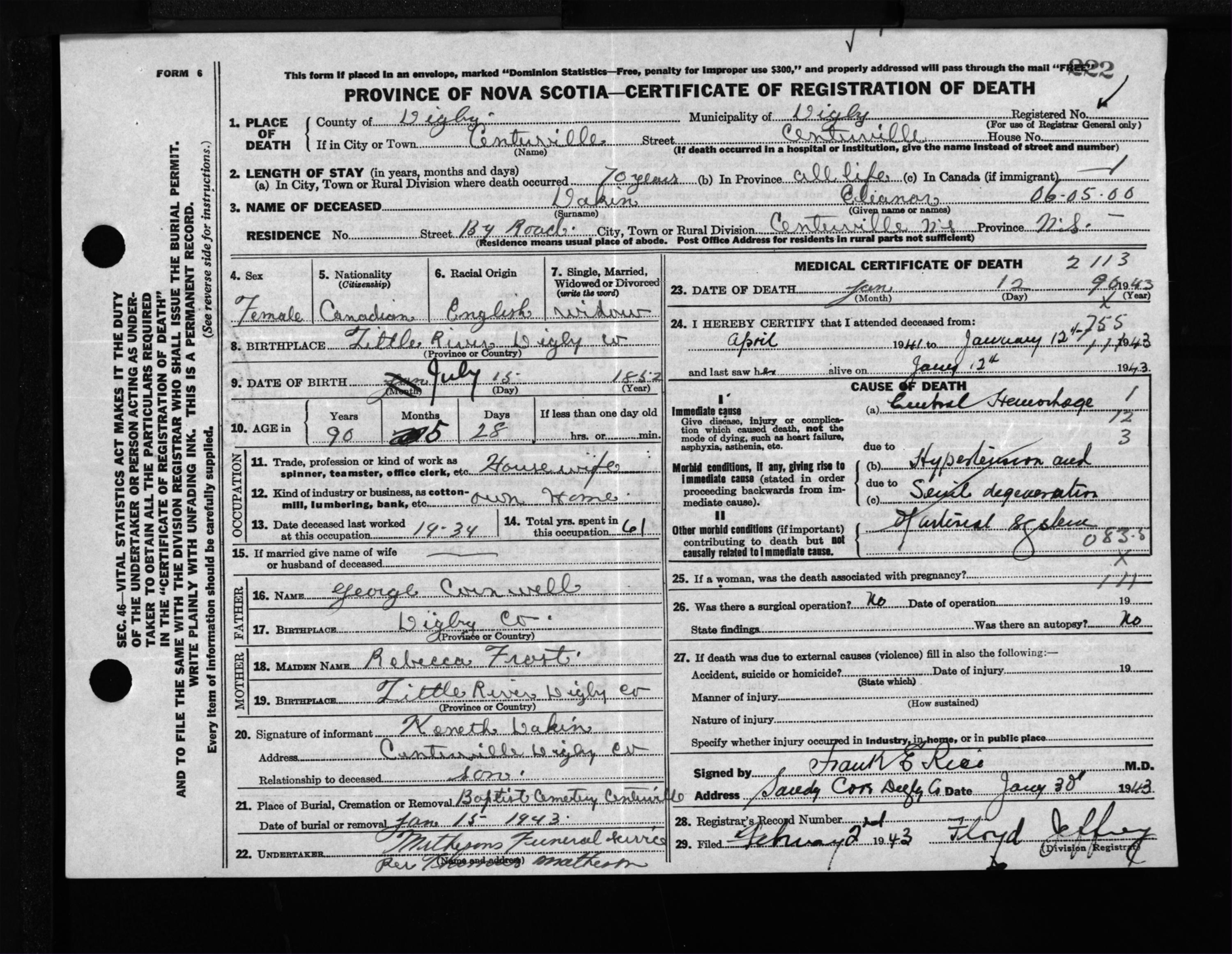Nova Scotia Archives - Nova Scotia Births, Marriages, and Deaths
