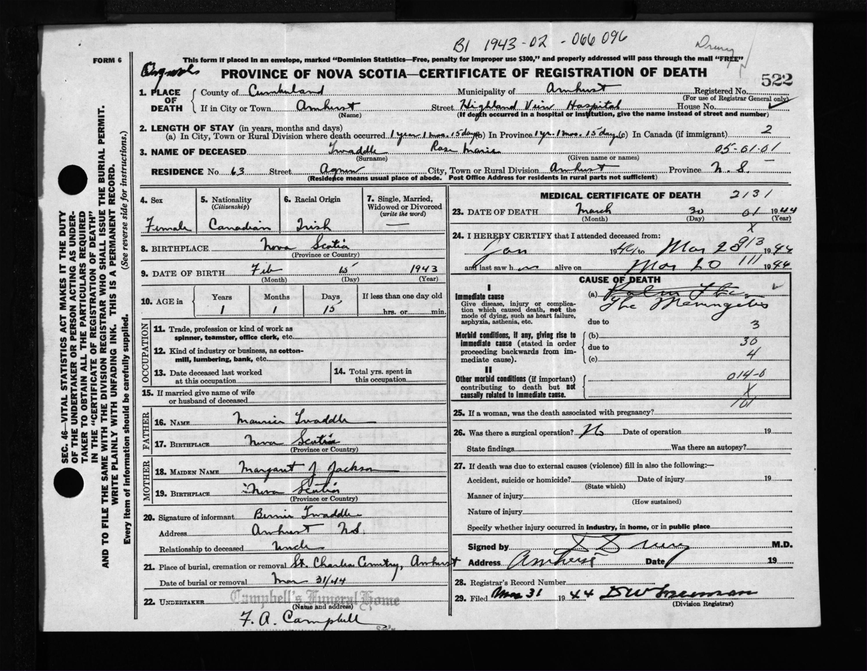 Nova Scotia Archives - Nova Scotia Births, Marriages, and Deaths