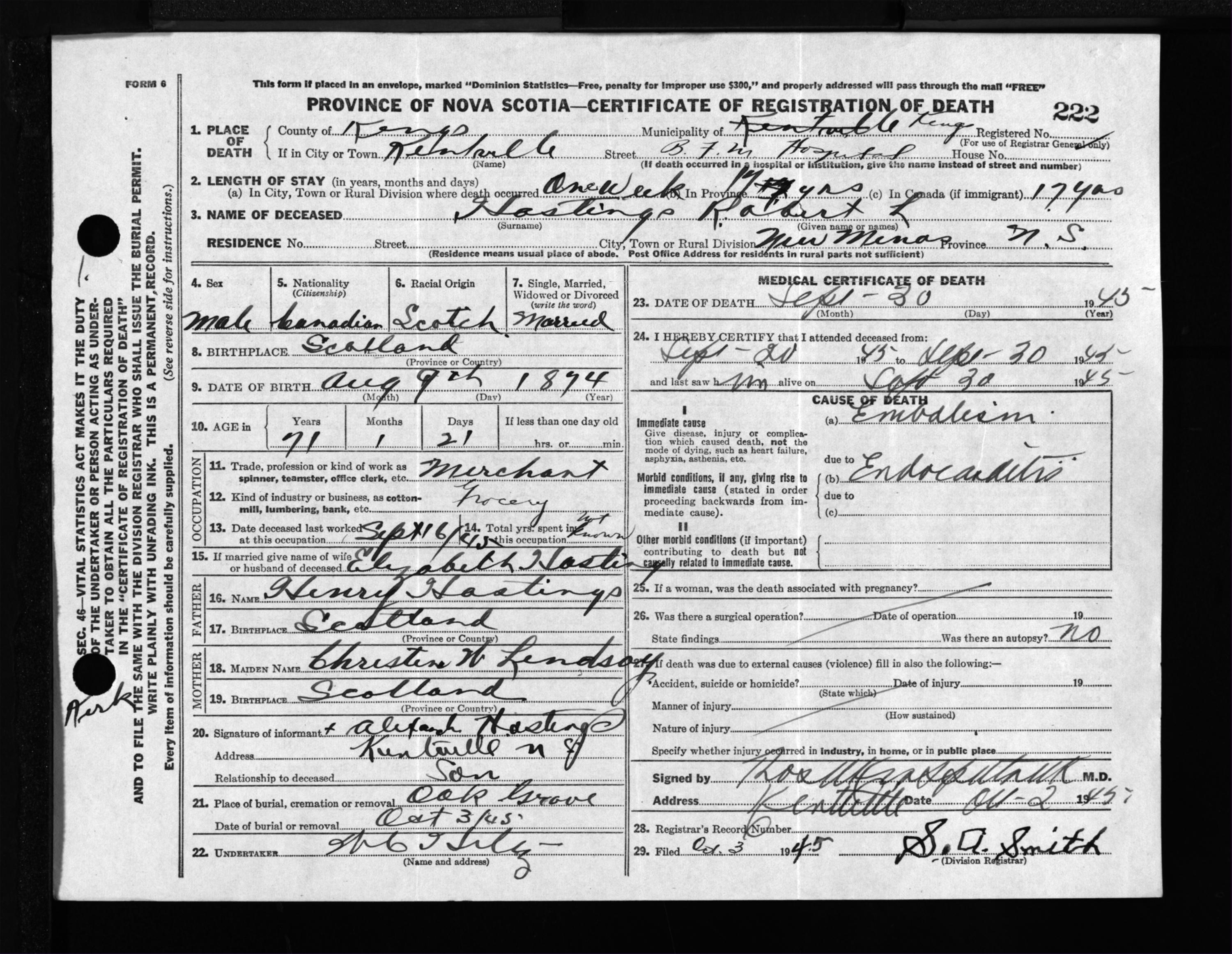 Nova Scotia Archives - Nova Scotia Births, Marriages, and Deaths