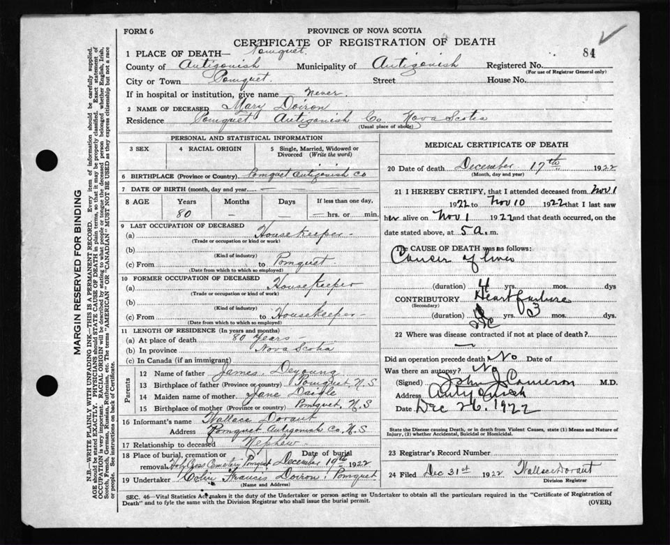 Nova Scotia Archives - Nova Scotia Births, Marriages, and Deaths