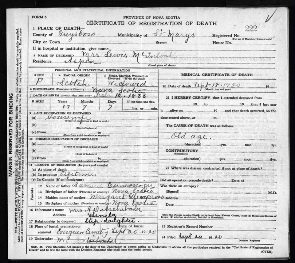 Nova Scotia Archives - Nova Scotia Births, Marriages, and Deaths
