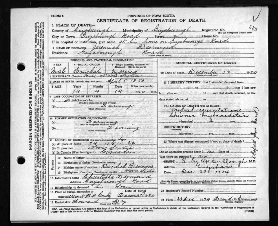 Nova Scotia Archives - Nova Scotia Births, Marriages, and Deaths