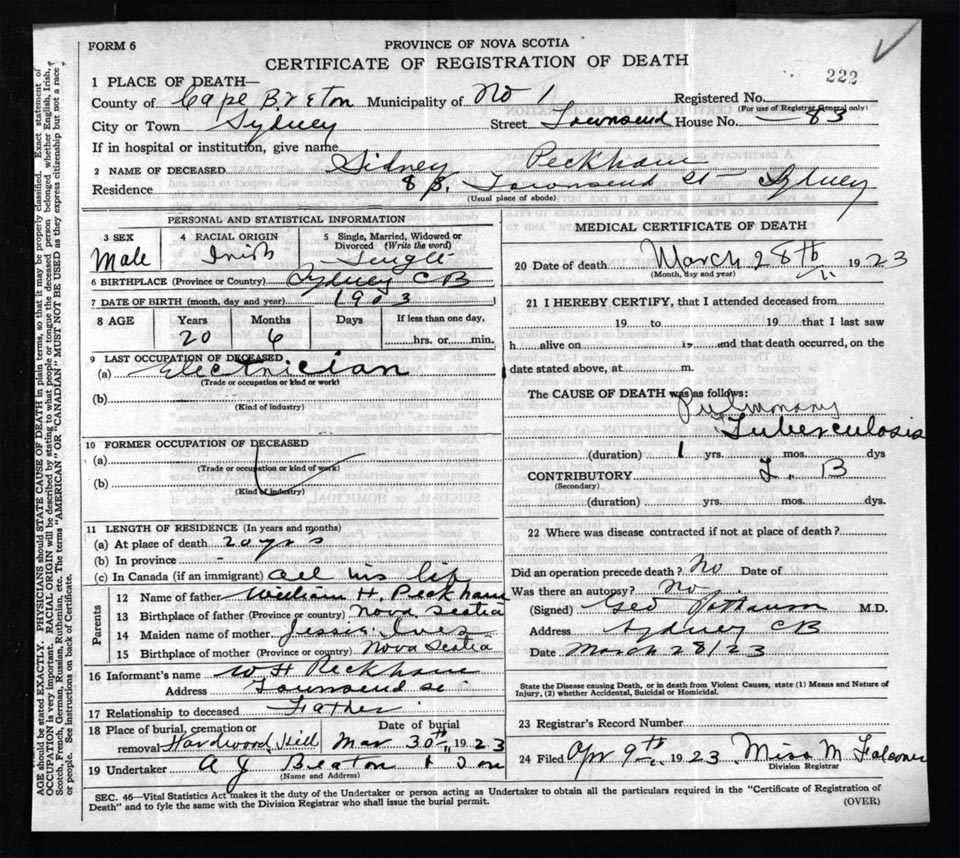 Nova Scotia Archives - Nova Scotia Births, Marriages, and Deaths