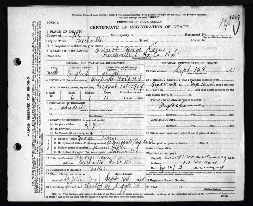 Nova Scotia Archives - Nova Scotia Births, Marriages, and Deaths