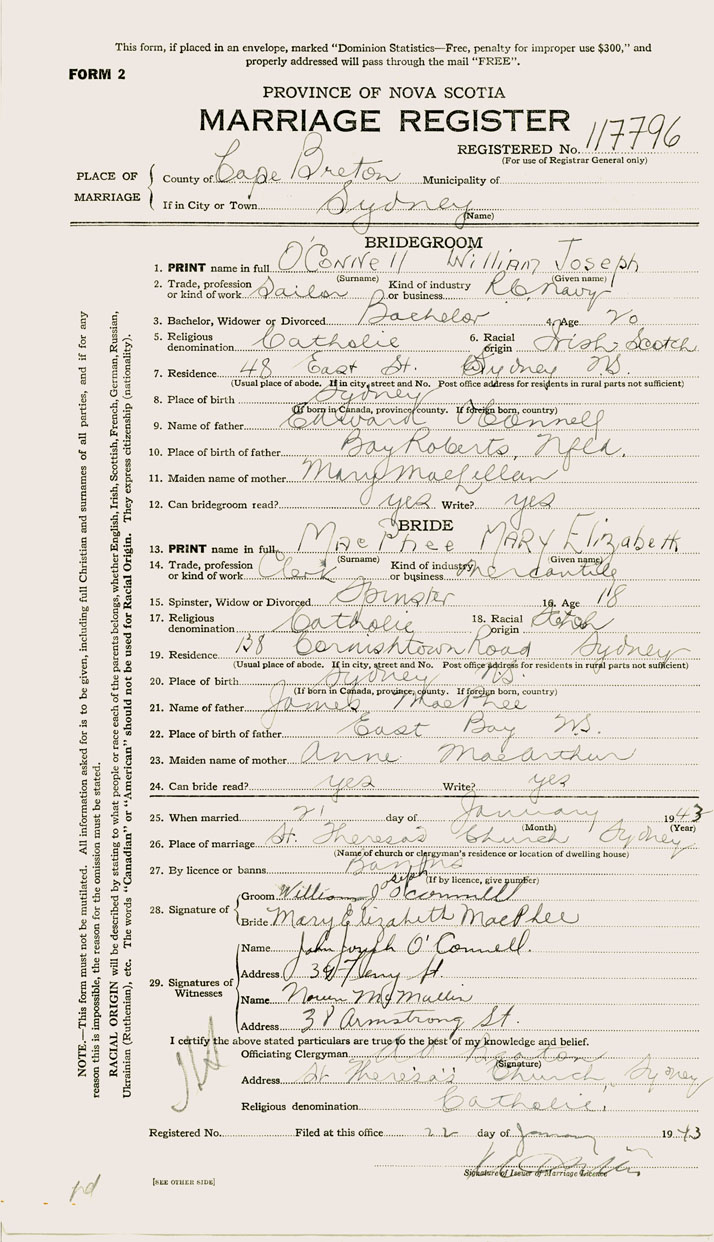 Nova Scotia Archives - Nova Scotia Births, Marriages, and Deaths