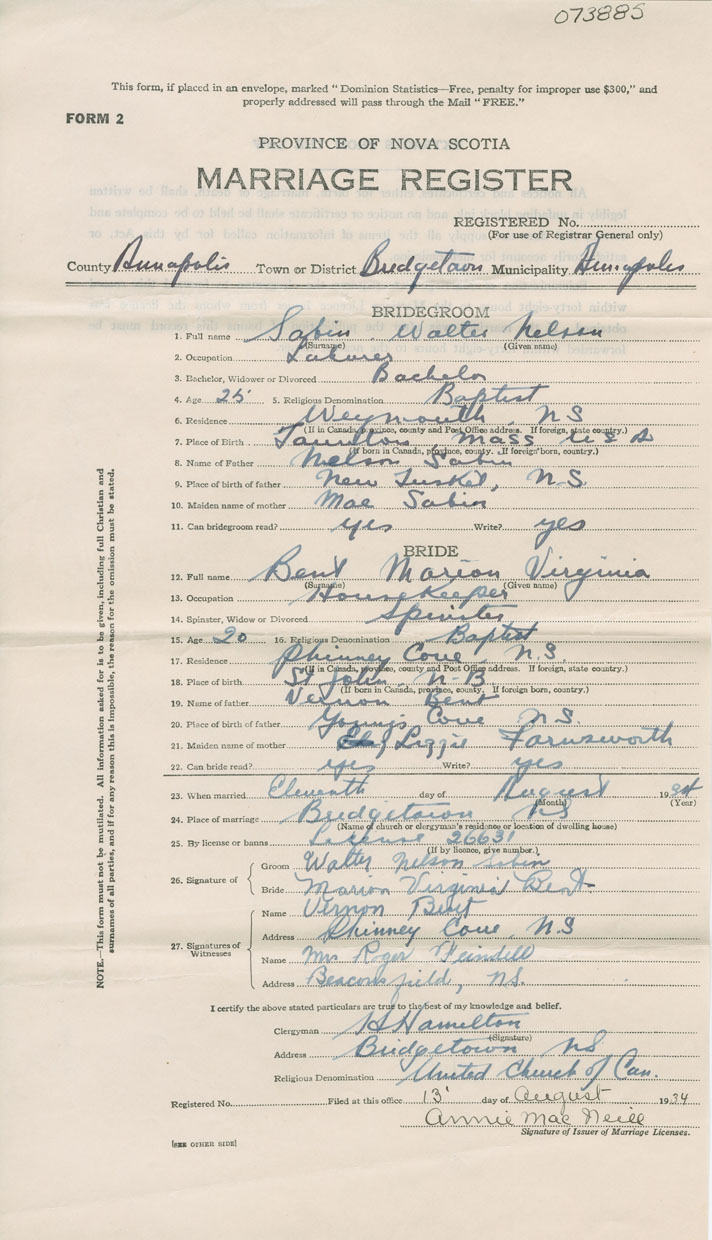Nova Scotia Archives - Nova Scotia Births, Marriages, and Deaths