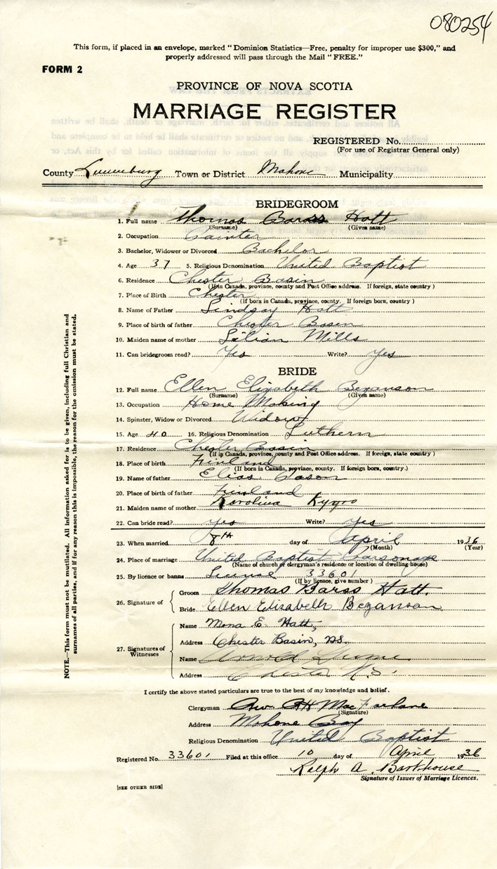Nova Scotia Archives - Nova Scotia Births, Marriages, and Deaths
