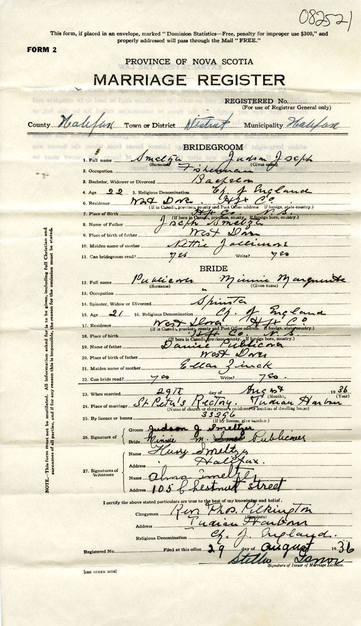 Nova Scotia Archives - Nova Scotia Births, Marriages, and Deaths