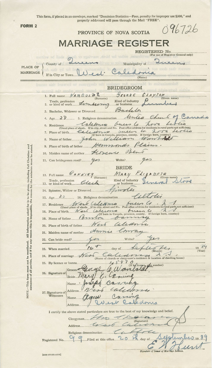 Nova Scotia Archives - Nova Scotia Births, Marriages, and Deaths